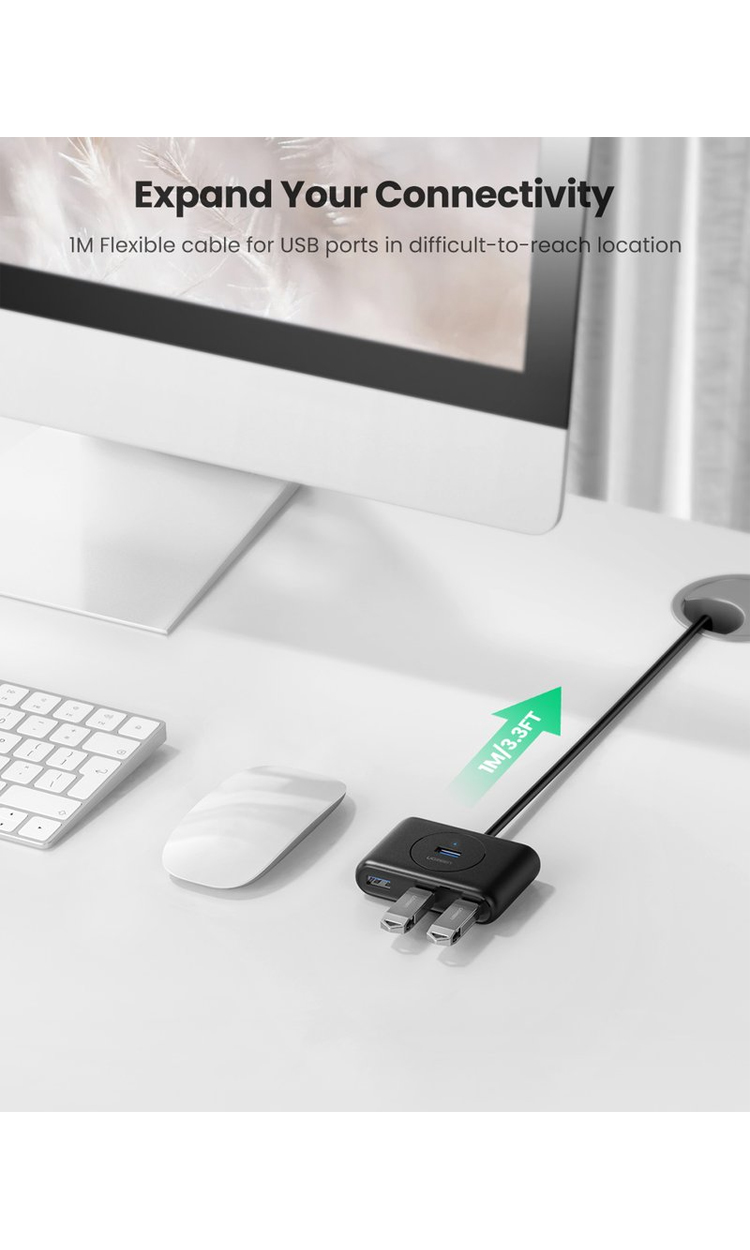 EasypayKw | موزع بيانات 4 في 1 يو اس بي 3.0 بطول 1 متر ، ماركة يوجرين