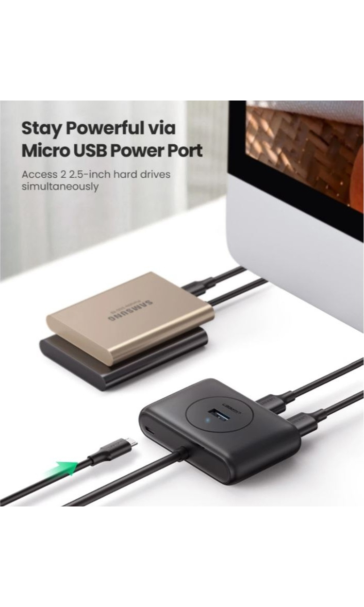 EasypayKw | موزع بيانات 4 في 1 يو اس بي 3.0 بطول 1 متر ، ماركة يوجرين