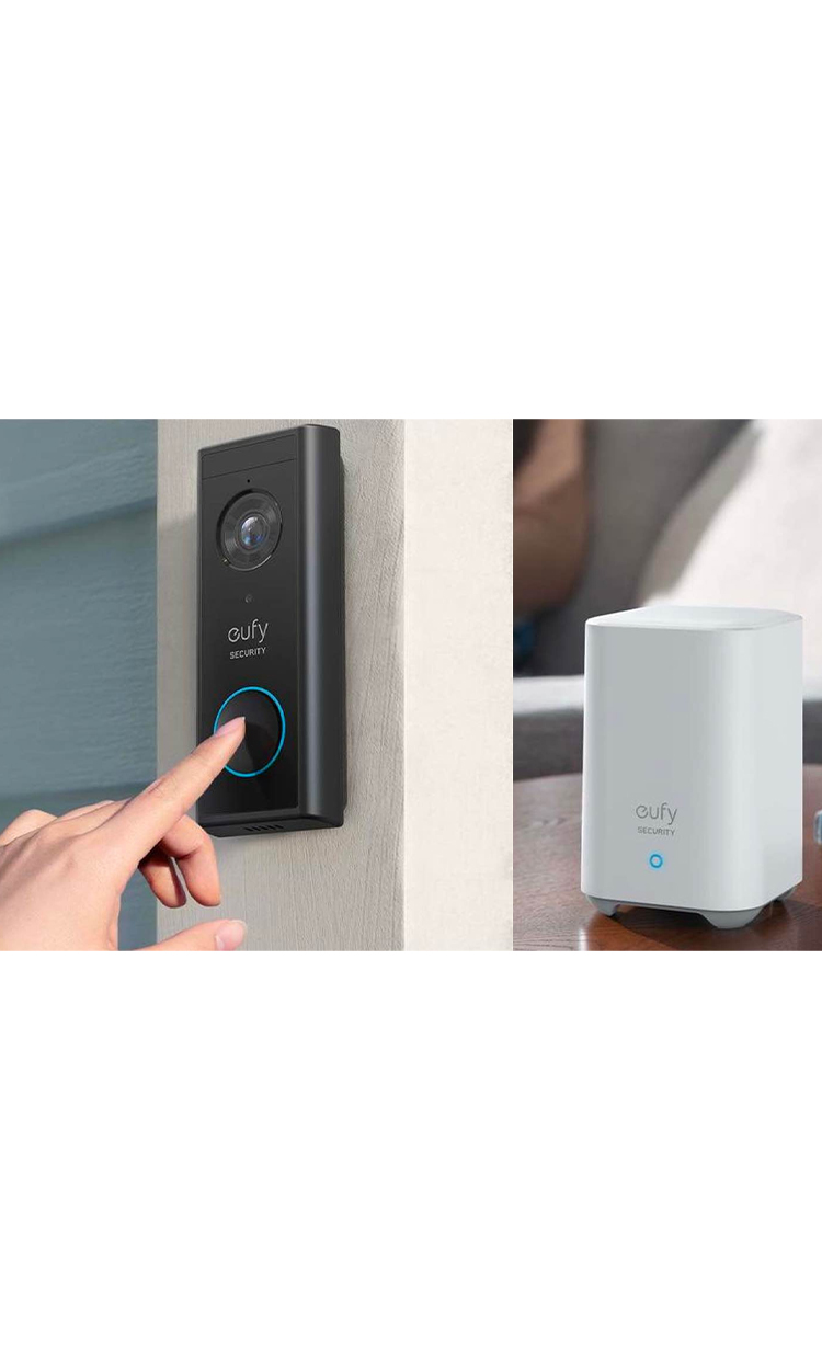 EasypayKw | جرس باب به كاميرا بجودة 2K HD يعمل بالبطارية مع قاعدة المنزل ، ماركة يوفي