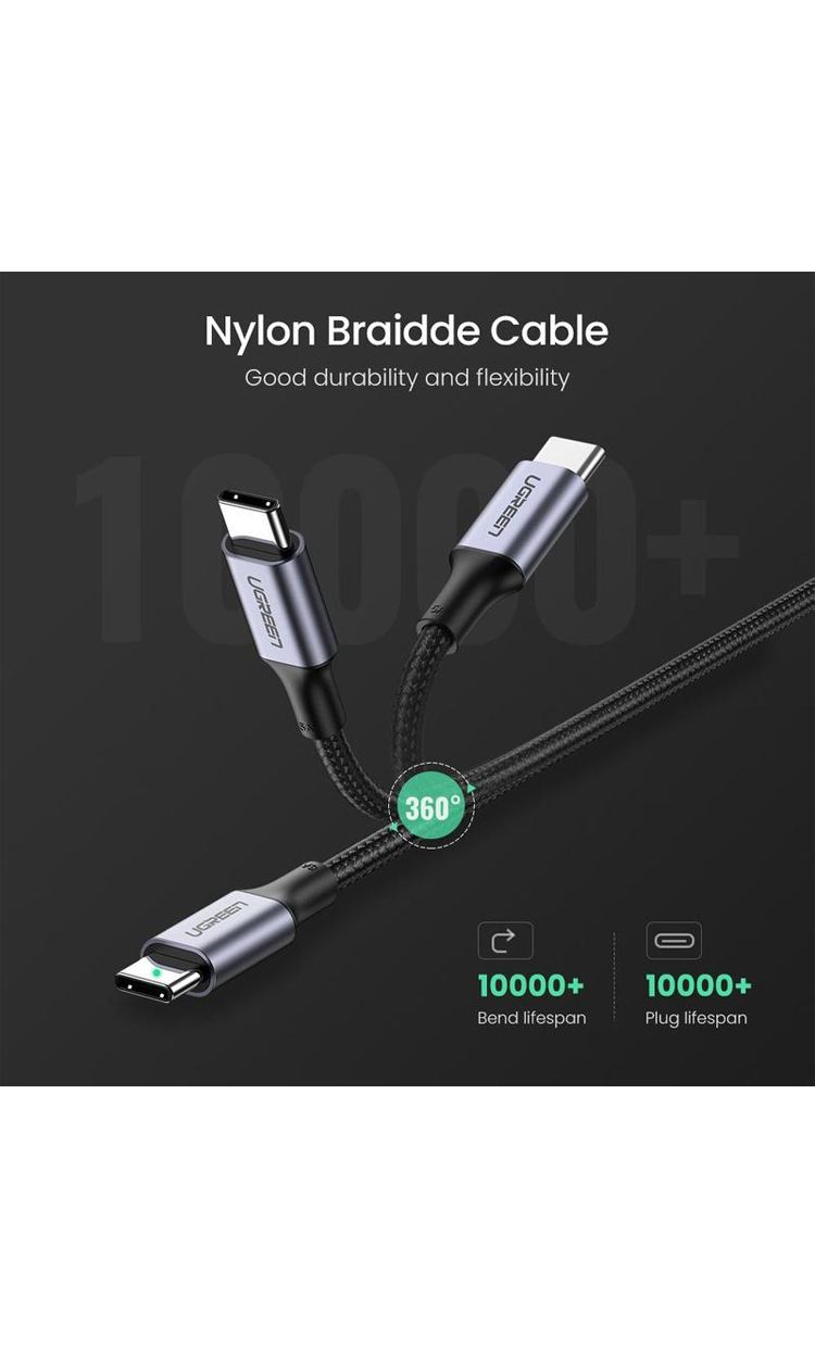 EasypayKw | كابل يو اس بي سي إلى يو اس بي سي 2.0 أسود - 1 متر ، ماركة يوجرين