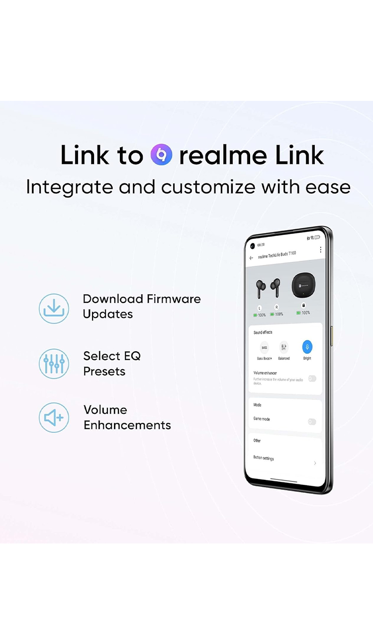 EasypayKw | ريلمي - سماعات أذن لاسلكية T100 - أسود