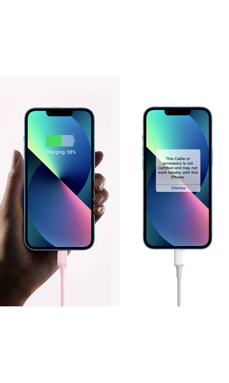 EasypayKw | كابل بيانات ام اف اي تايب سي - لايتينج وردي - 1 متر ، ماركة يوجرين