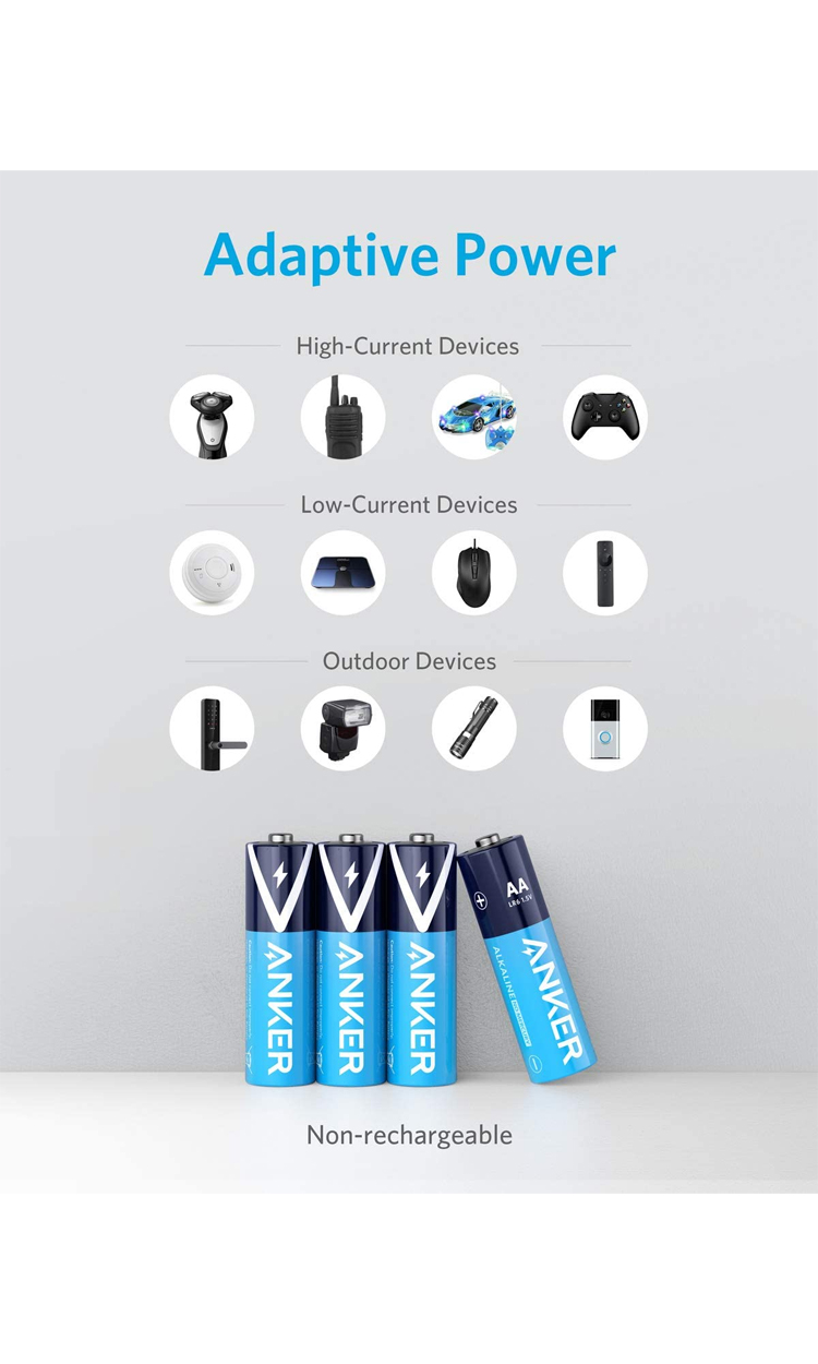 EasypayKw | بطاريات قلوية AAA (8 عبوات) ، ماركة أنكر